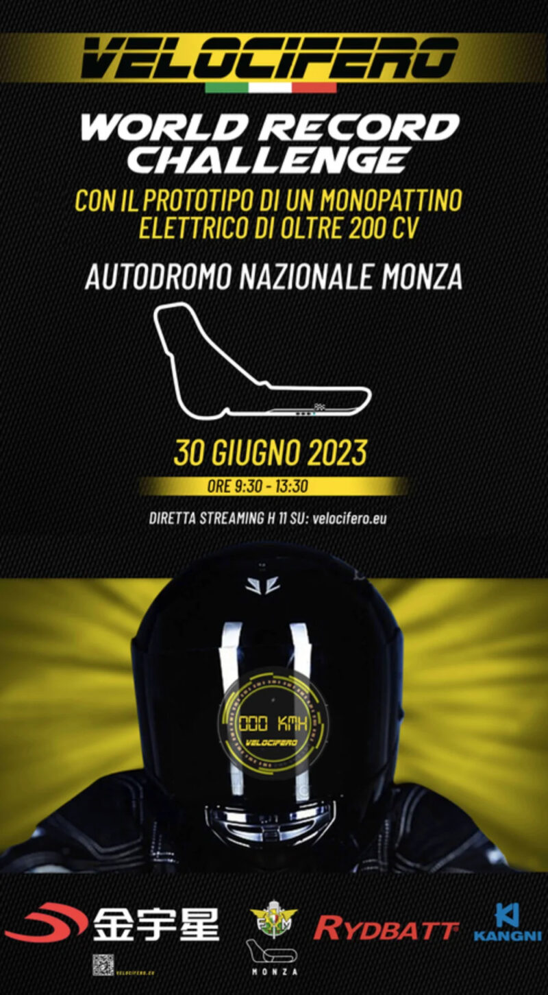 Velocifero attempts the world speed record in Monza, on a 200 HP ...